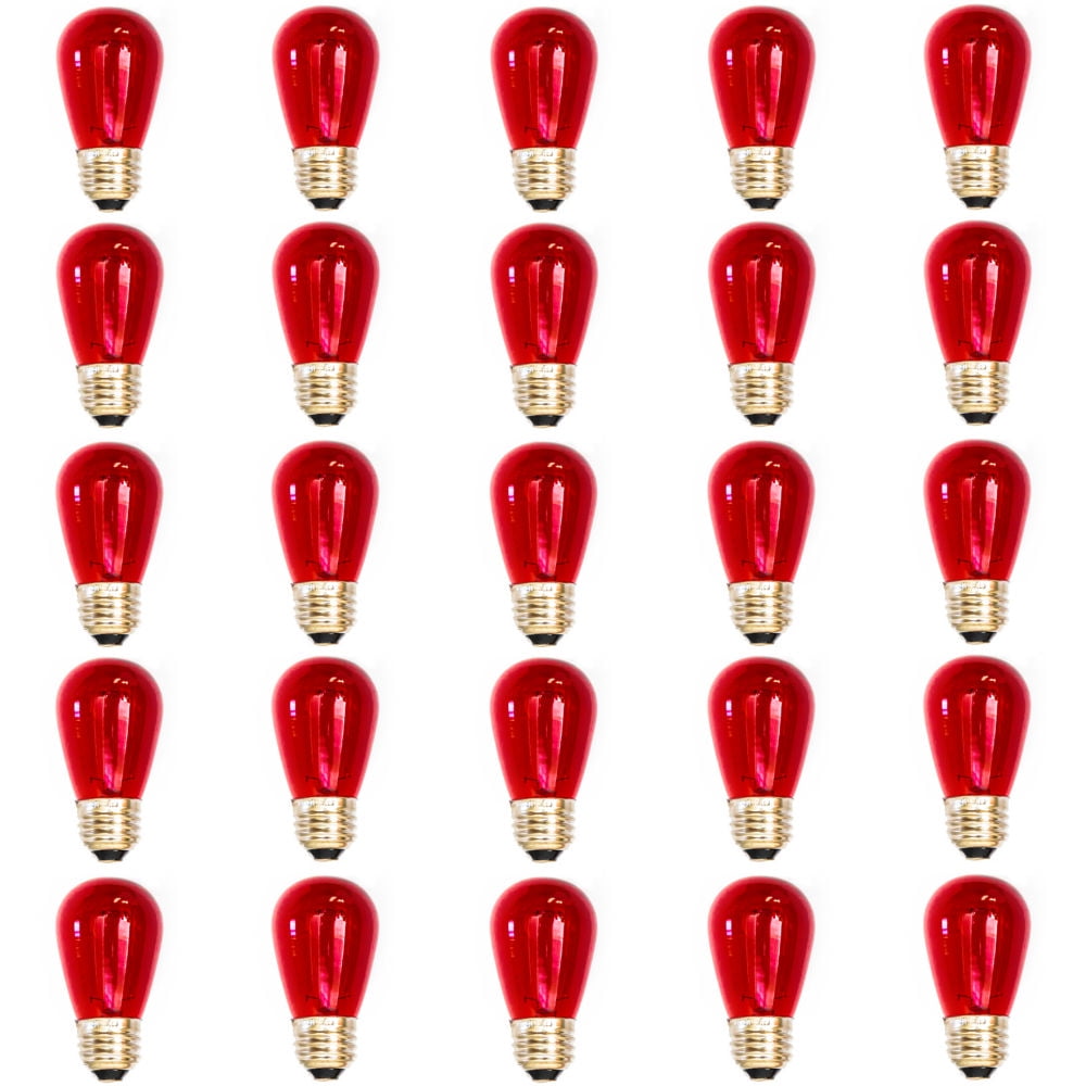 Red S14 LED Filament Bulbs - Box of 25 - Walmart.com