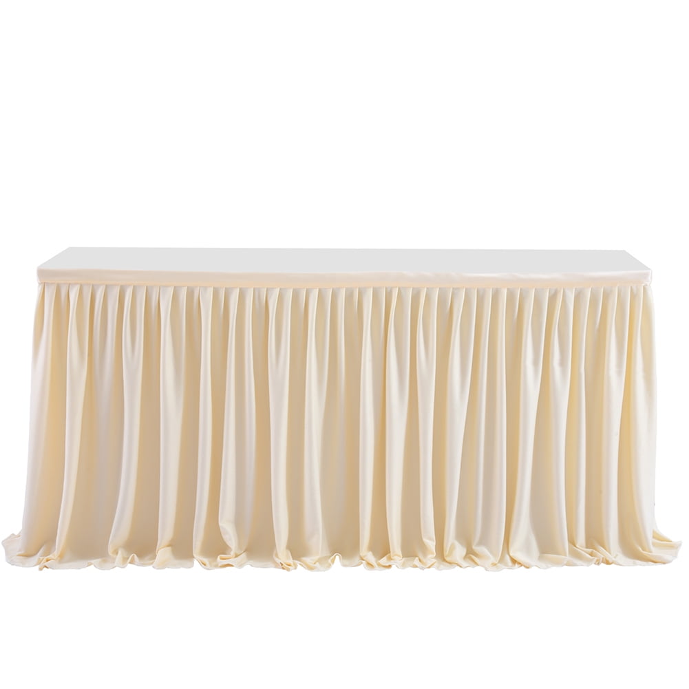 Click here for Qiaoxi Edtara Table Skirt 72in X 30in Pleated Ruff... prices