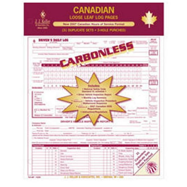 J.J. Keller 764MP Canadian Drivers Daily Log Book with Recap Detailed ...
