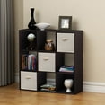 Homestar 9 Cube Bookcase with Fabric Bins - Walmart.com