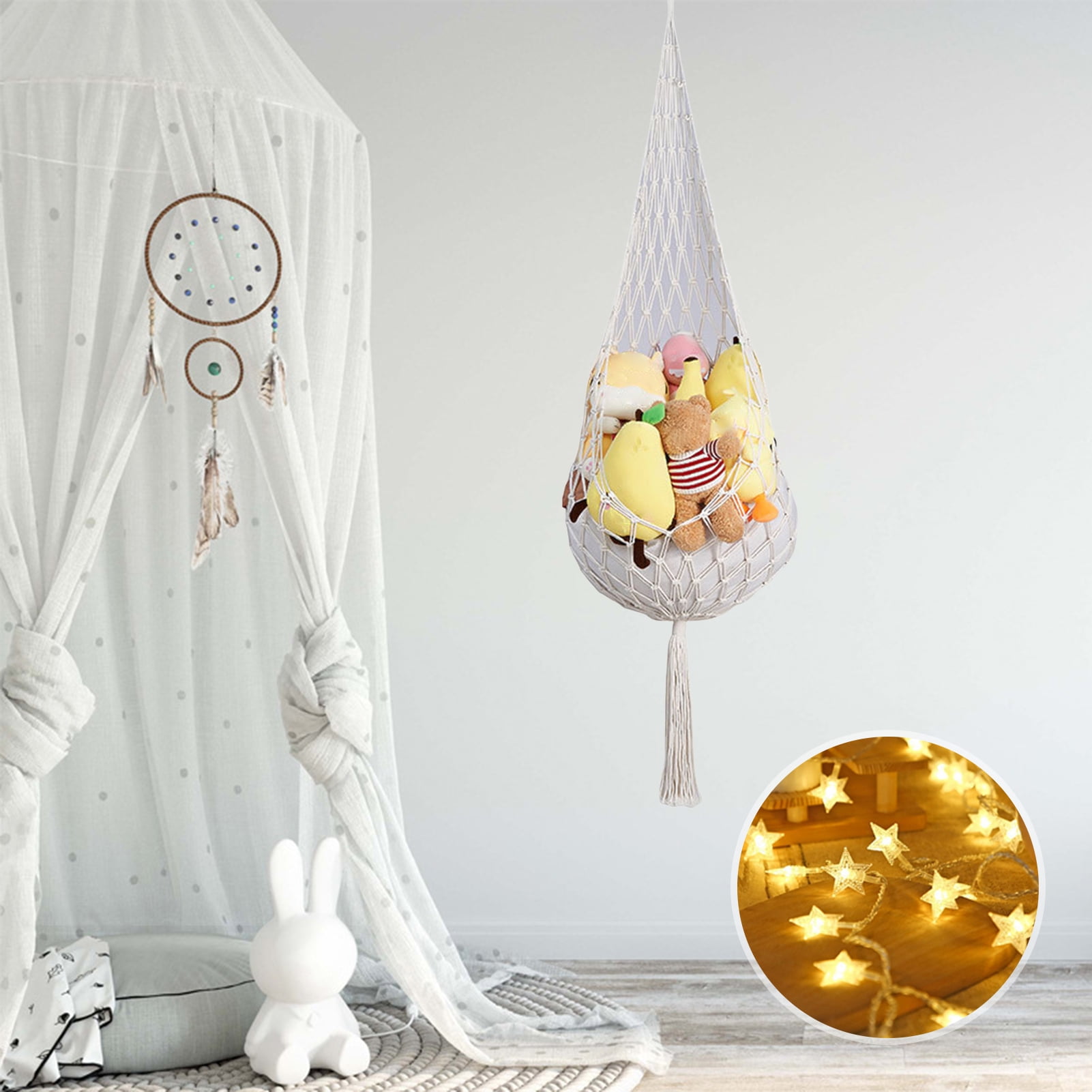 Xinhuadsh Stuffed Animal Net with Hook ,Cotton Rope Hand Woven with ...