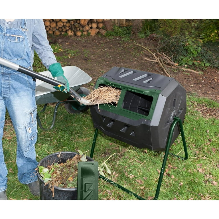 Composting Bin Exaco Mr.Spin Compost Tumbler - 160 Liter Dual Chamber ...