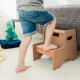 Two Step Stool - Oak Finish - Walmart.com
