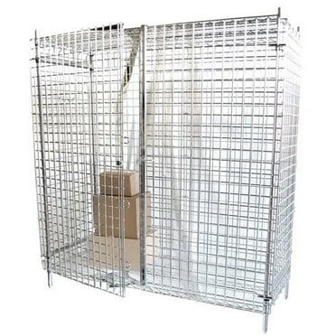 18" Deep x 48" Wide x 69" High Mobile Chrome Security Cage with 4 ...