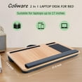 Coliware 21.6 inch Wood Grain Lap Desk with Computer Tray, Dual Cushion ...