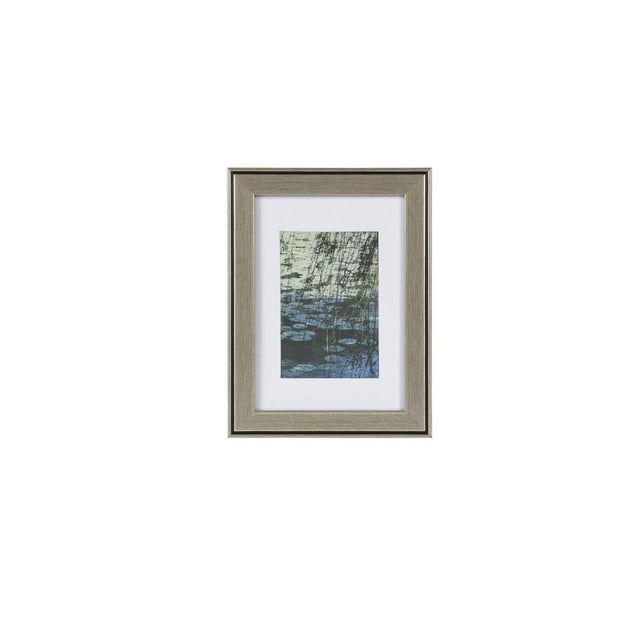 DesignOvation Aubree 5" x 7" Matted to 3.5" x 5" Silver Picture Frame ...