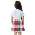 Bright Color Check Pattern Cotton Skirt Built-in Liner Elastic A-Line ...