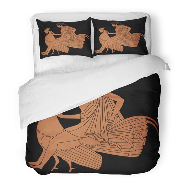 RYLABLUE 3 Piece Bedding Set Handsome Young Man Astride Rooster Based ...