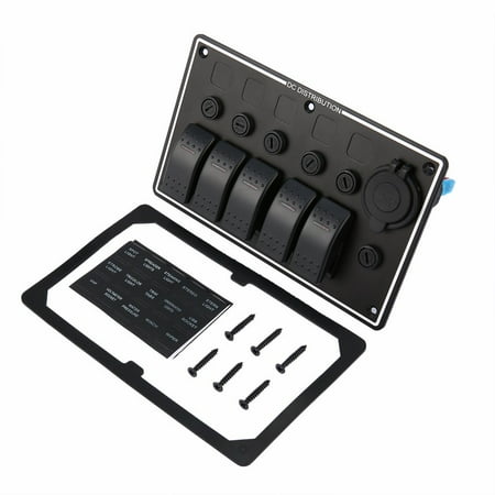 Easy-life 5 Gang 3 PIN Aluminum LED Power Socket Switch Panel Dual USB ...