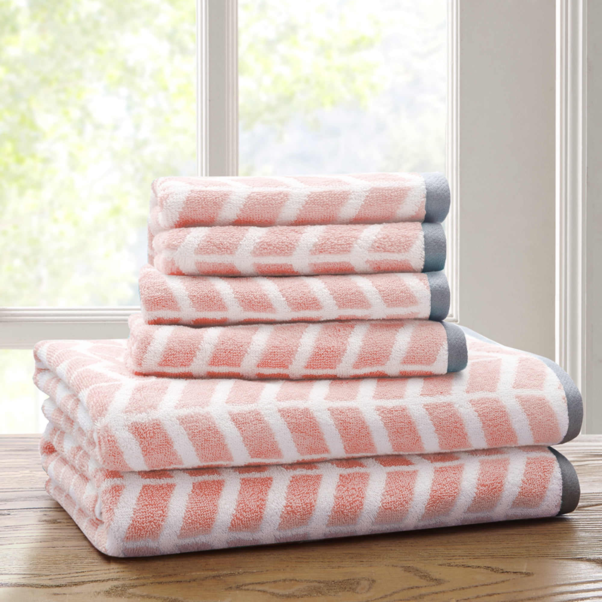 Home Essence Apartment Darcy 6 Piece Cotton Jacquard Towel Set ...