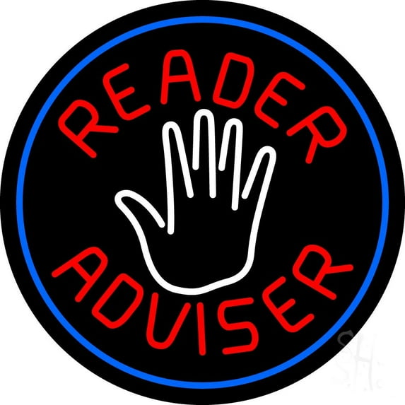 Red Reader Advisor And White Palm Blue Border LED Neon Sign 18 X 18 ...