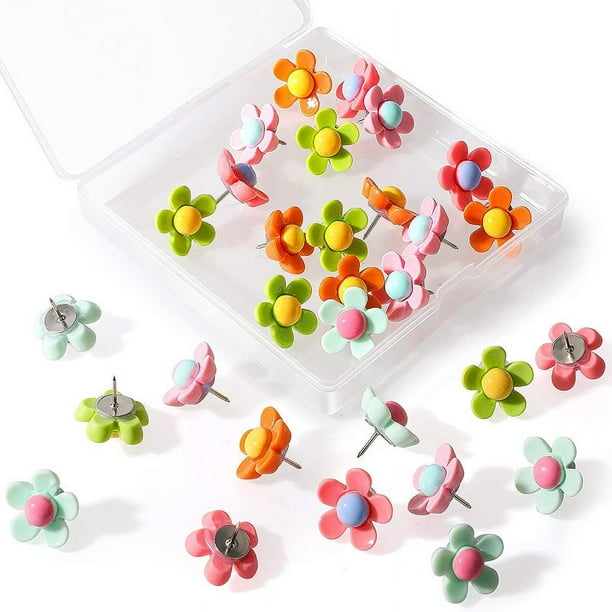 60pcs Decorative Daisy Push Pins for Cork Board, Cute Push Pins for ...