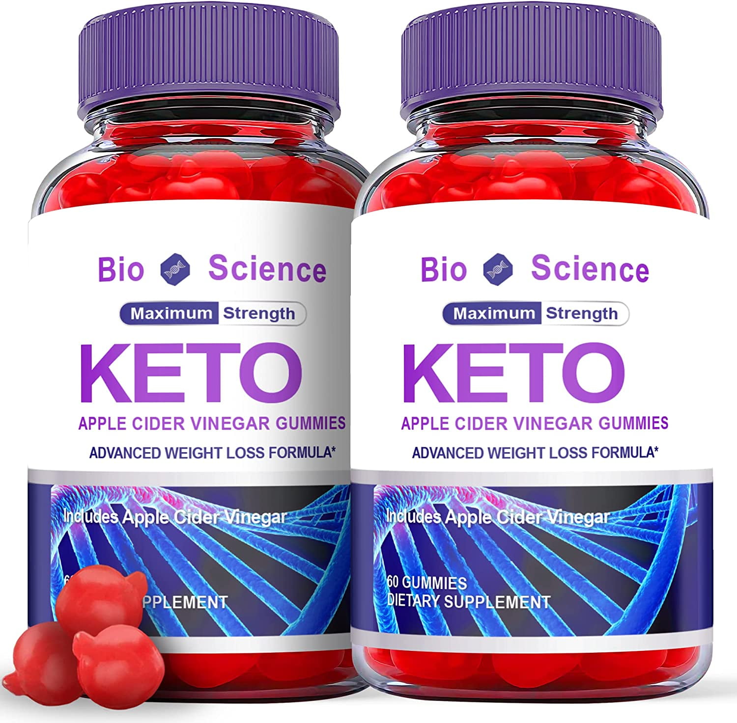 (2 Pack) Bioscience Keto ACV Gummies - Energy & Focus Boosting Dietary ...