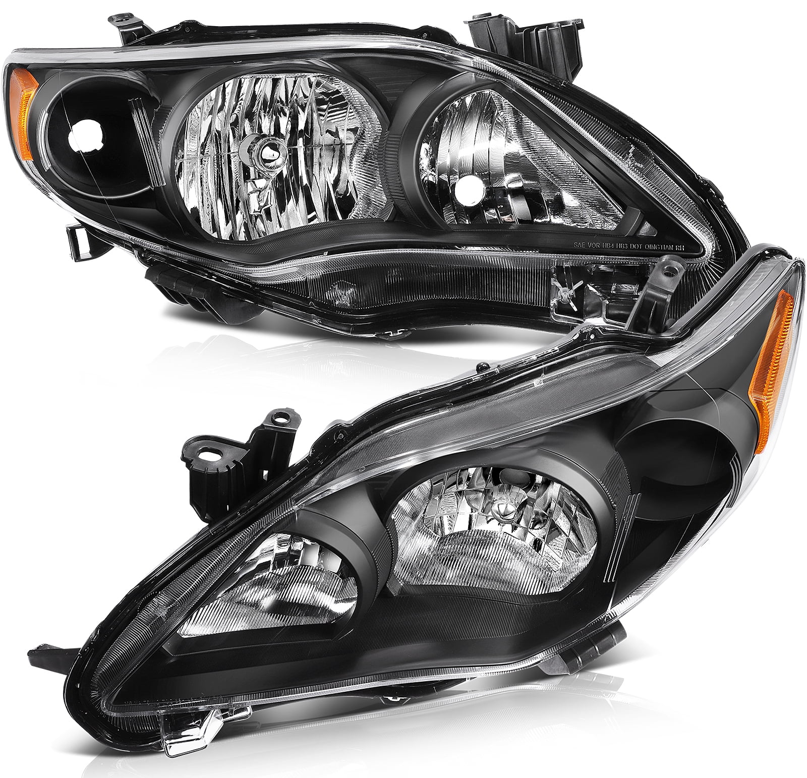 SCITOO Headlight Assembly For Toyota Corolla 2011-2013 Headlamp Black ...