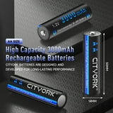 20 Pack AA Batteries 3000mAh 1.2V Ni-MH High Capacity AA Rechargeable ...