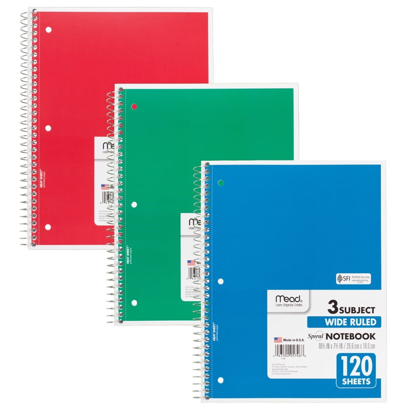 Click here for Mead Notebook Spiral 3 Subject 120 Ct 05746 As Spe... prices