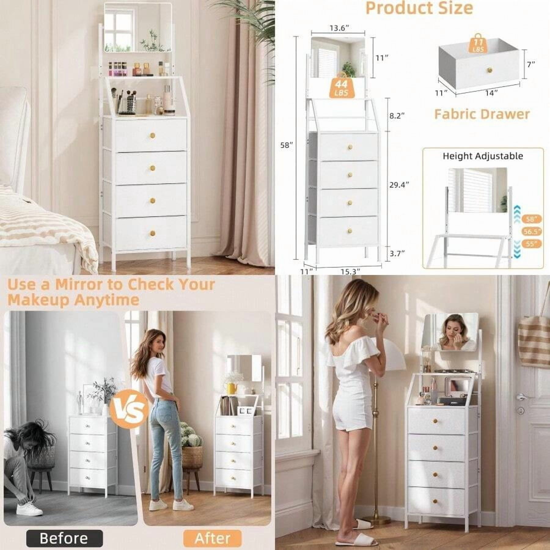 Click here for Na Na 2-In-1 Drer With Mirror 4 Drawers Vanity Dre... prices