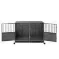 Pefilos 47" Heavy Duty Dog Crate Pet Cages with Tray, Movable Wheels ...