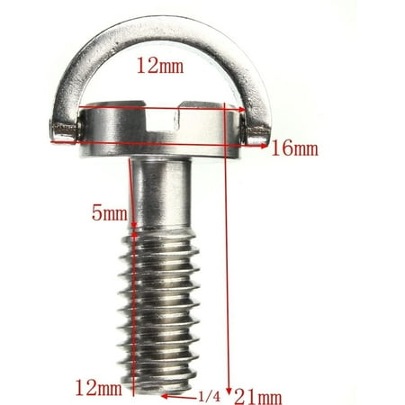 Long Longer Shaft Steel Flat Head D Shaft D-Ring 1/4" Mounting Screw ...