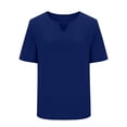 AHMOMEI Plus Size Womens Tops Keyhole V Neck Short Sleeve Shirt Women ...