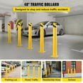 VEVOR Safety Bollard Steel Bollard Post 48"H 5.5"D Yellow Signs Pipe ...