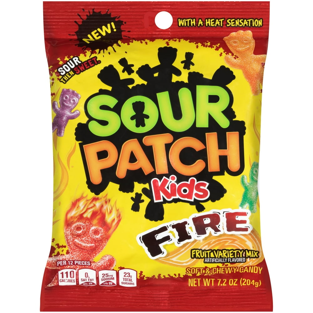 Sour Patch Kids Fire Fruit Variety Mix Soft & Chewy Candies, 7.2 Oz ...