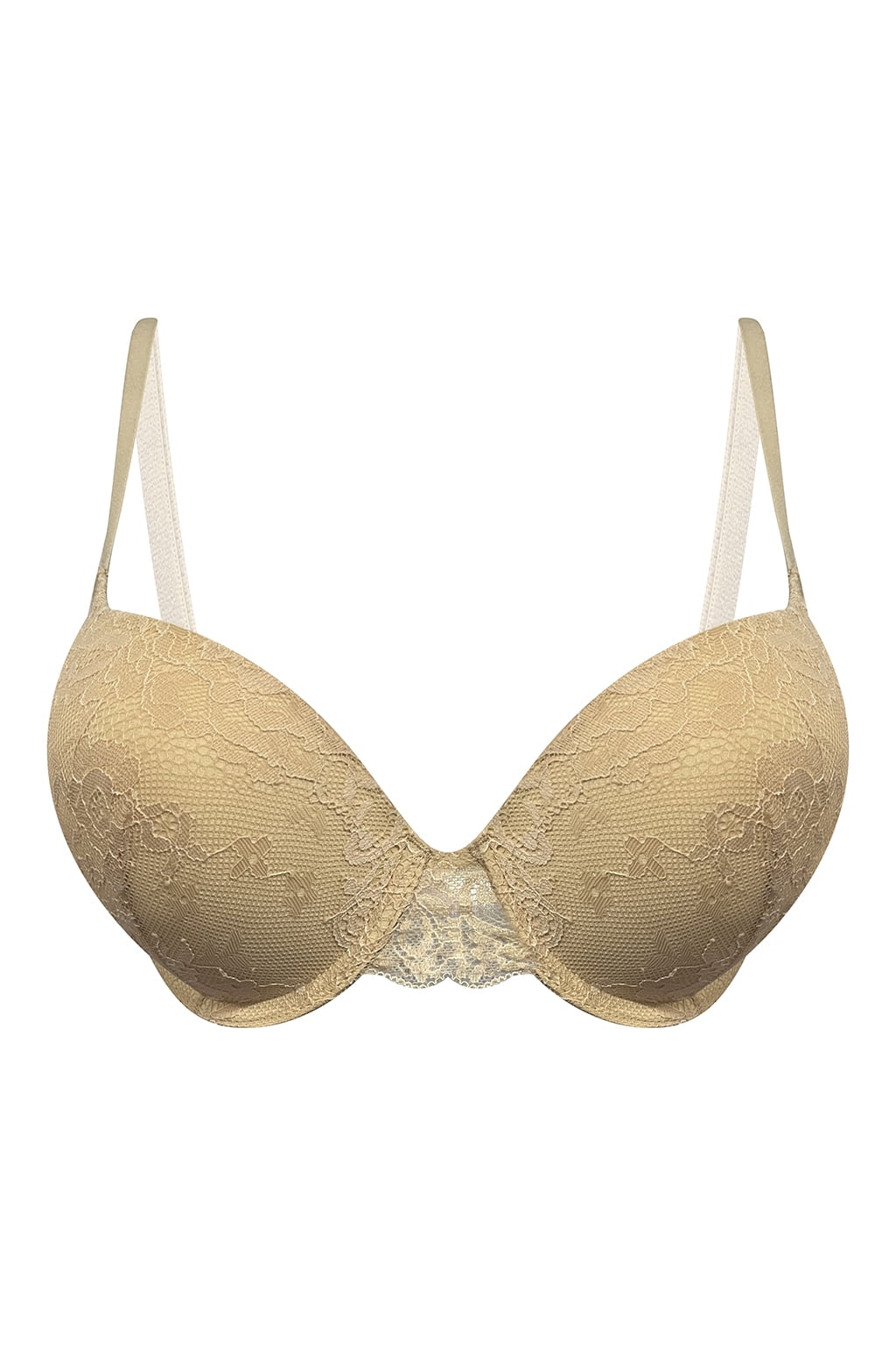 Clovia Level 3 Push-Up Padded Underwired Demi Cup Bra in Cream Colour ...