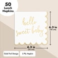 50 Pack Scalloped Hello Sweet Baby Napkins for Baby Shower Decorations ...
