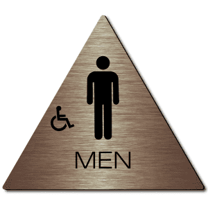California MEN Accessible Restroom Door Sign-Copper / Black (1 Unit ...