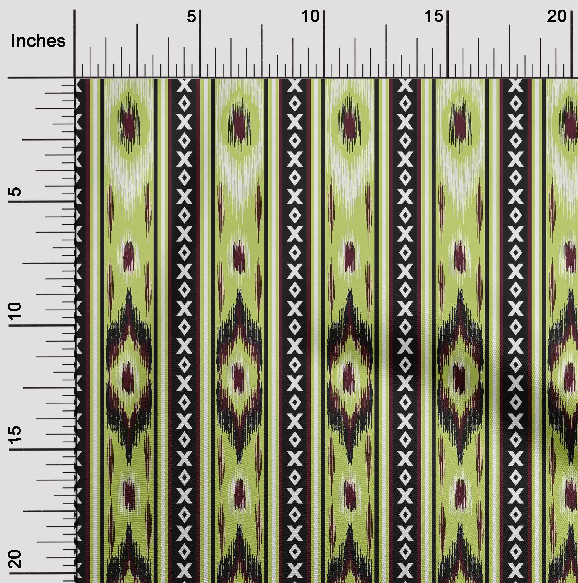 oneOone Silk Tabby Fabric Stripe & Geometric Ikat Printed Craft Fabric ...