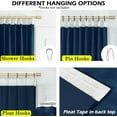 ANYWAY.GO Navy Blue Pleat Back Tab Velvet Curtains W52 L102 inches 2 ...