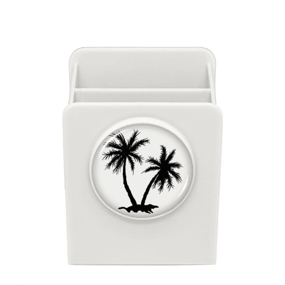 Beach Coconut Tree Black Outline Desk Pencil Holder Cup Pen Organizer ...