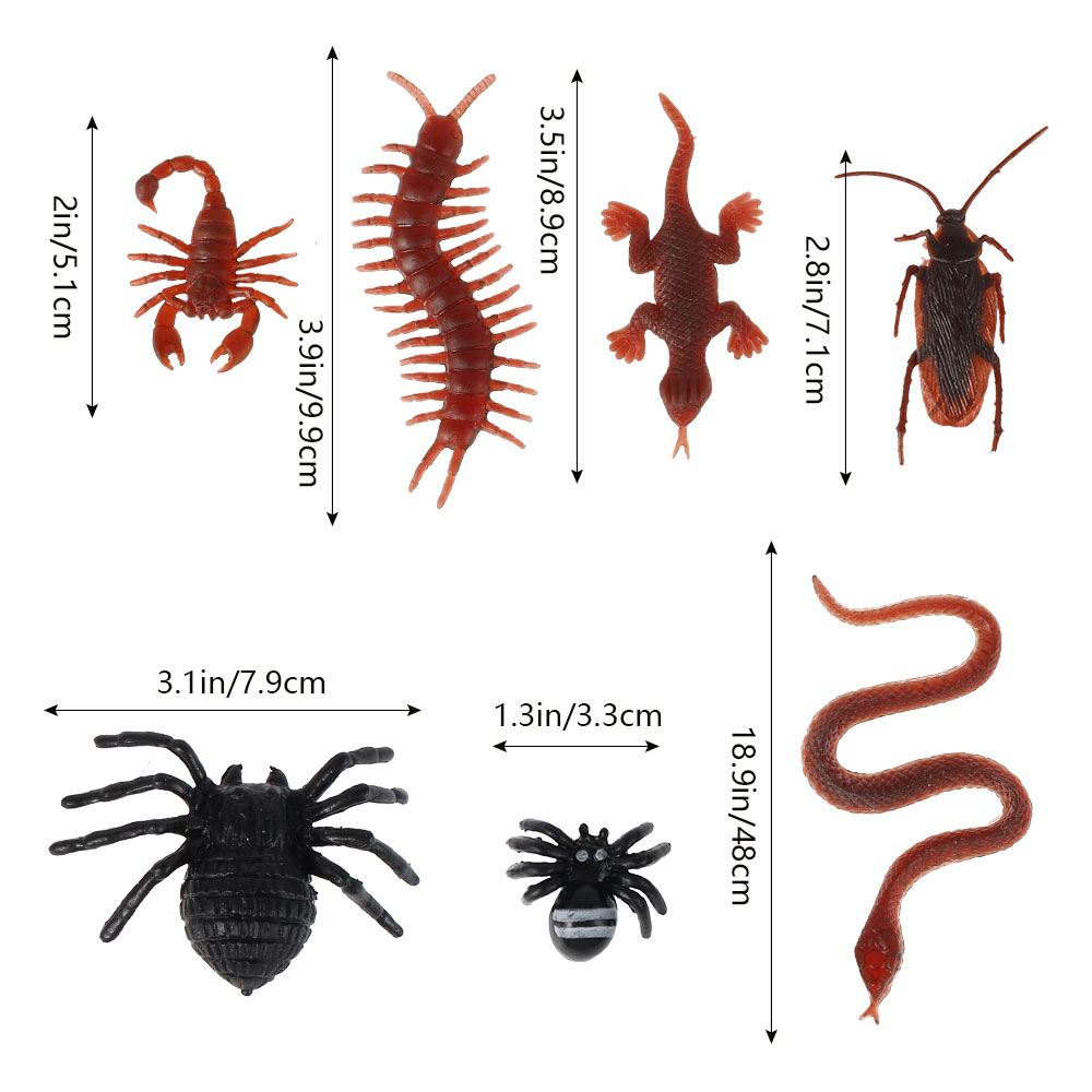 Halloween Home Accessories 128 PCS Bug Toys Plastic Bugs Figures Large ...