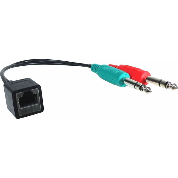 RJ45 (female) to Dual TRS (male) Adapter Cable for AXIA - Walmart.com