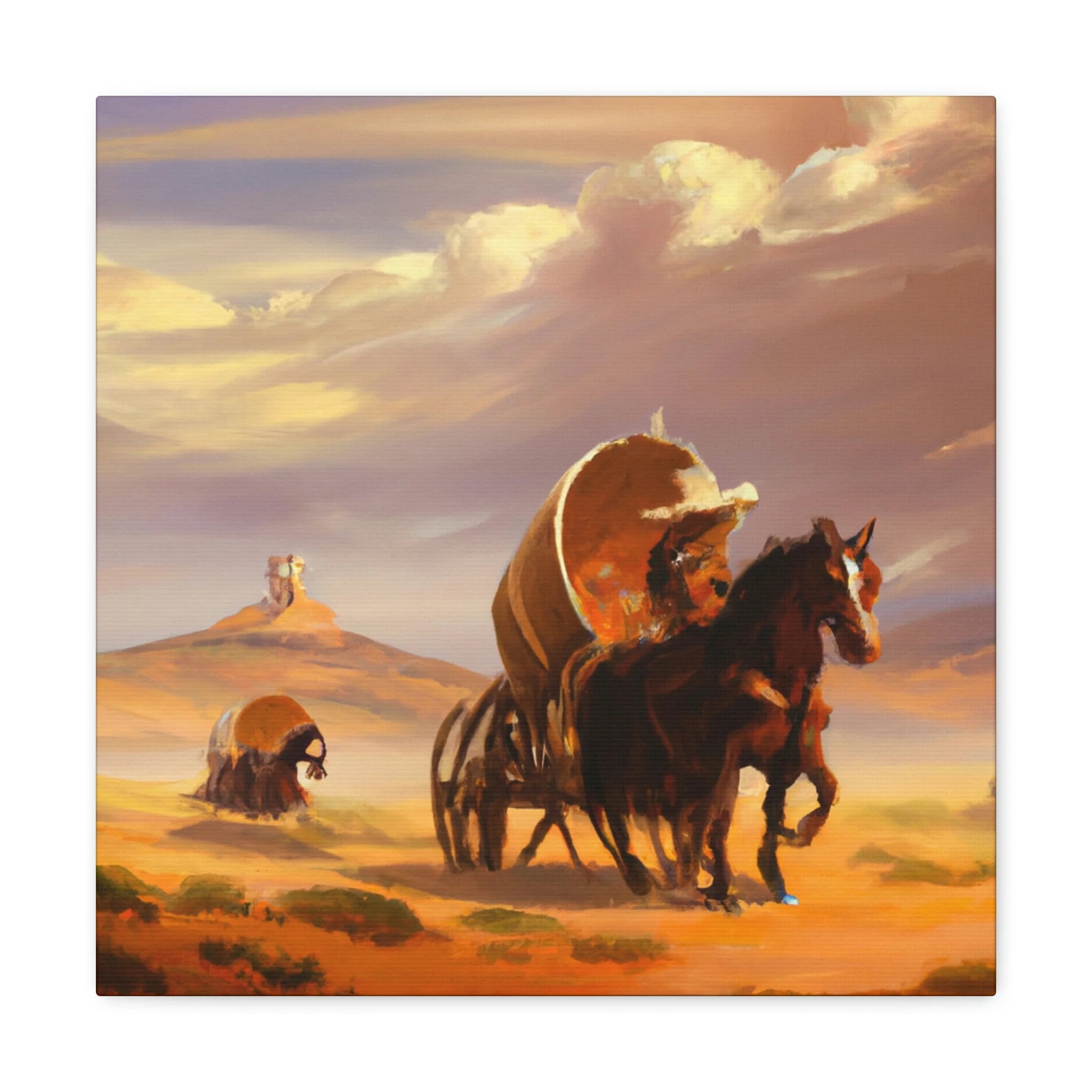 Stagecoach in Motion - Canvas - Walmart.com
