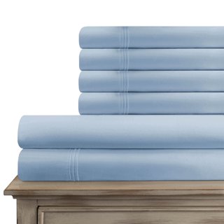 Chambray 6-Piece Light Blue Full Sheet Set - Walmart.com