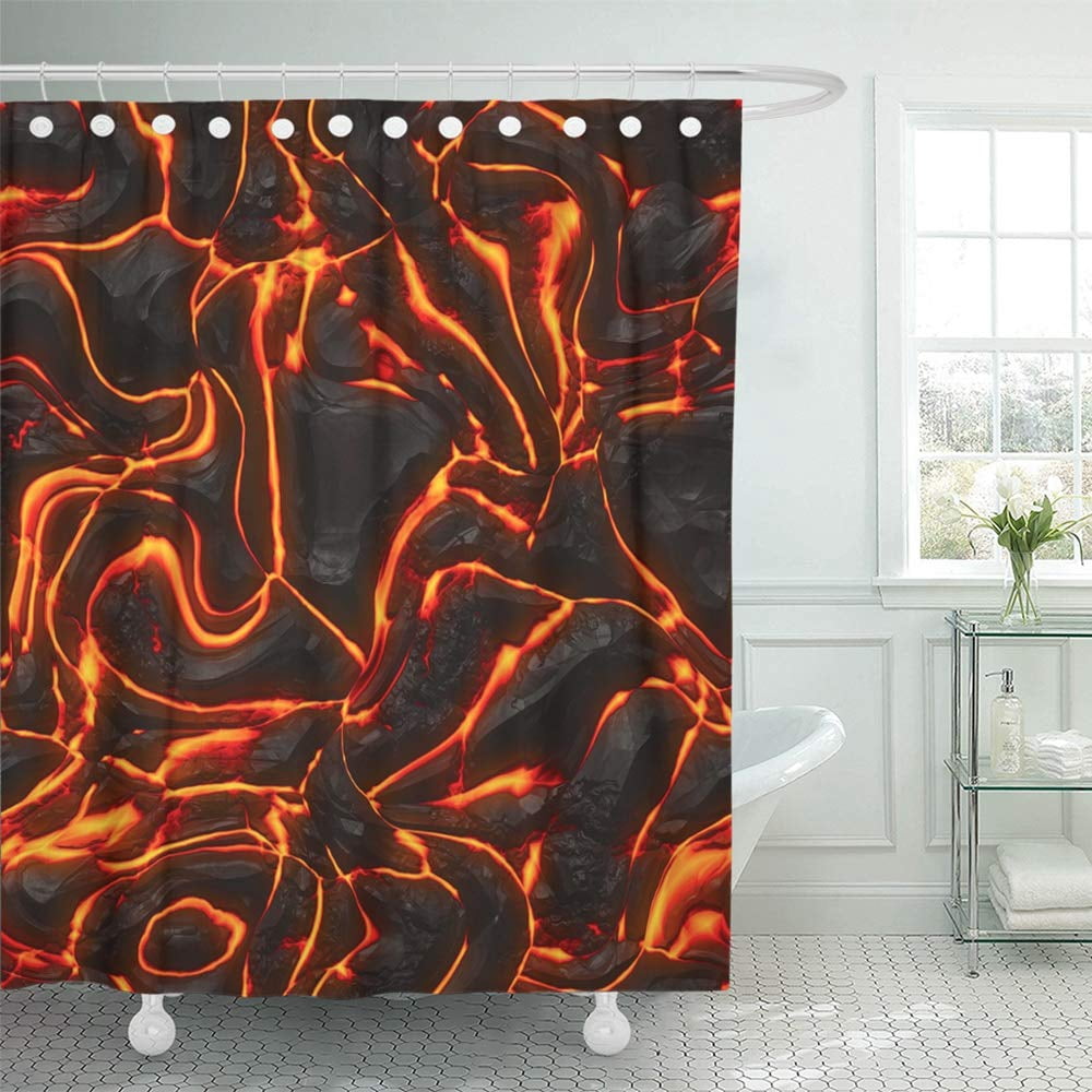 BSDHOME Red Volcano Lava Fire Orange Flow Rock Molten Magma Earth Stone ...
