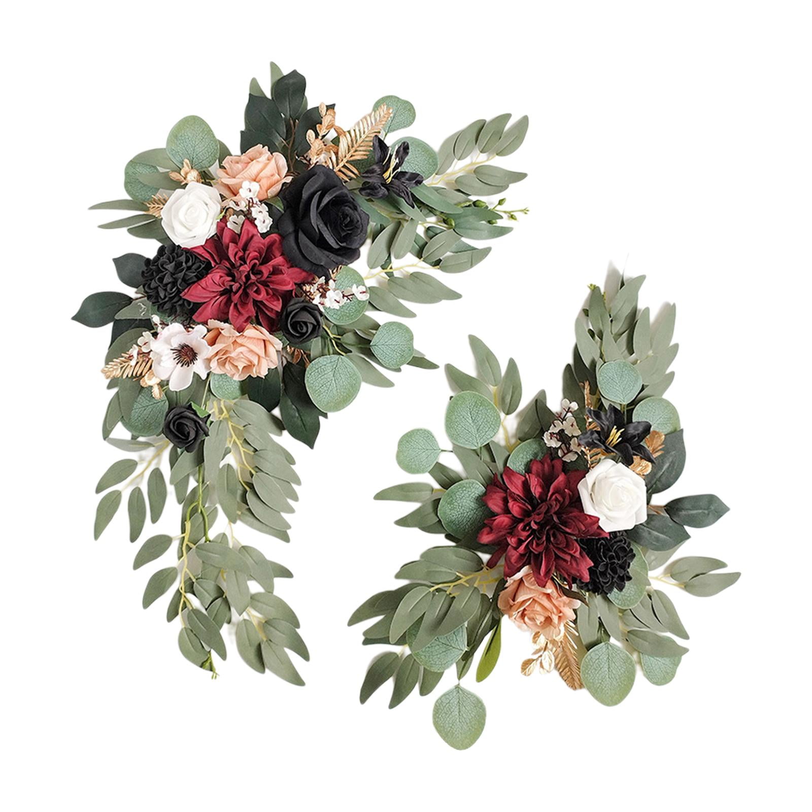 2 Pieces Artificial Wreath Front Door Fake Flower Photo Props Crafts ...