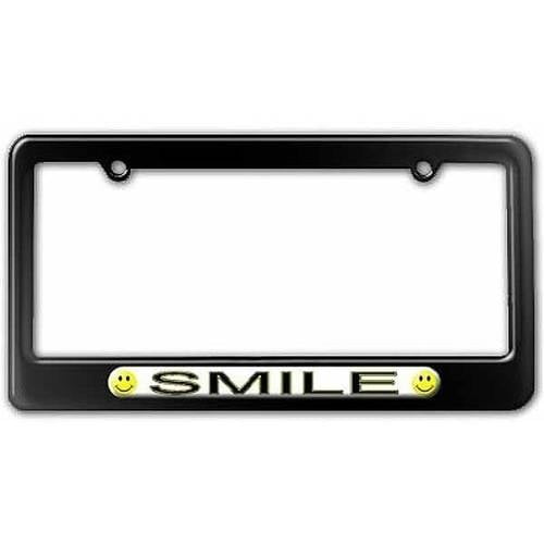Smile, Happy Face, Funny License Plate Tag Frame, Multiple Colors ...