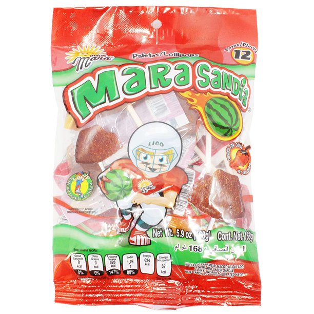 Dulces Mara Sandia Paletas Cubierta Con Chile Lollipops (24 x 5.9 oz ...