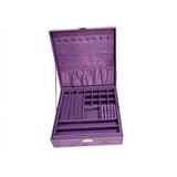Two-Layer Lint Jewelry Box with Lock, Purple - Walmart.com
