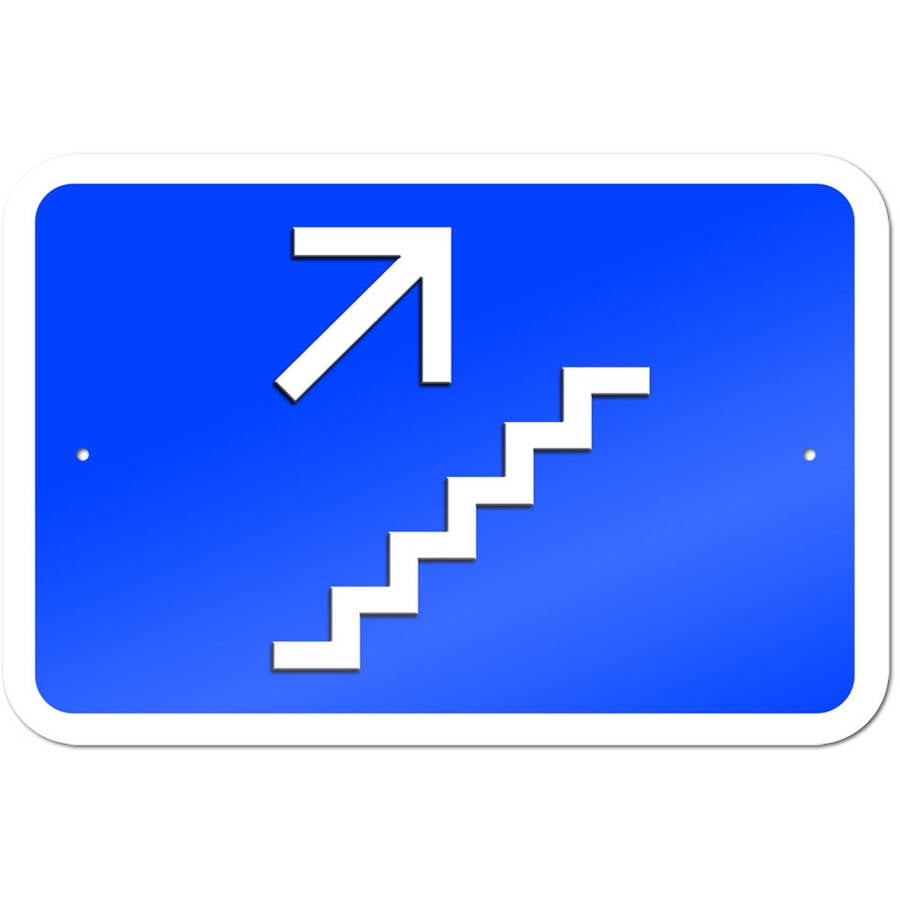 Upstairs Stairs Right Arrow Sign - Walmart.com