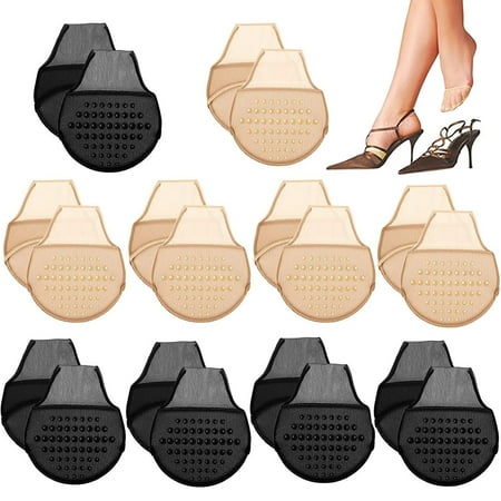 JOYWEI Women Toe Cover socks with non-slip padding bottom front foot ...