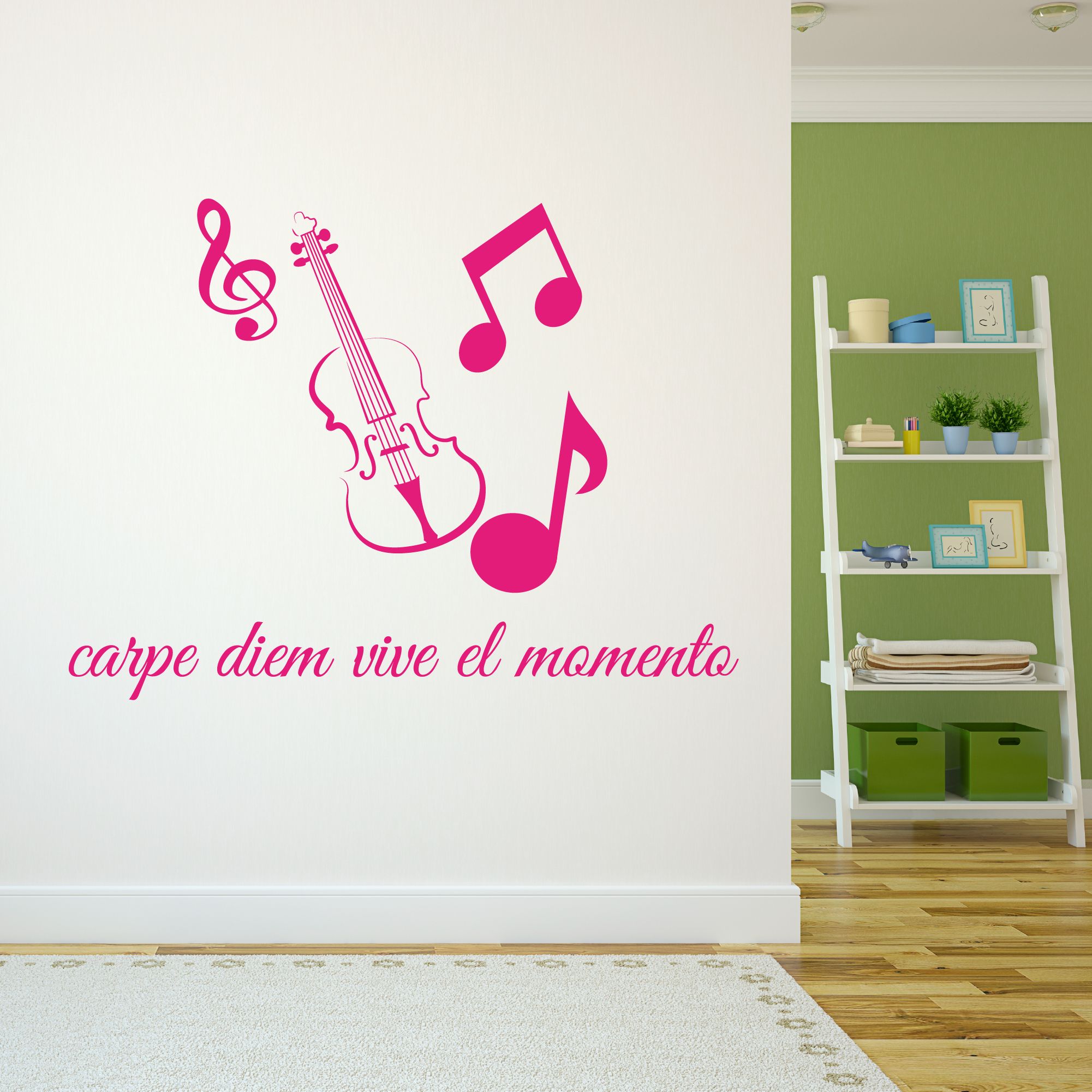Spanish Wall Decals for Boys Bedroom - Carpe diem vive el momento Quote ...