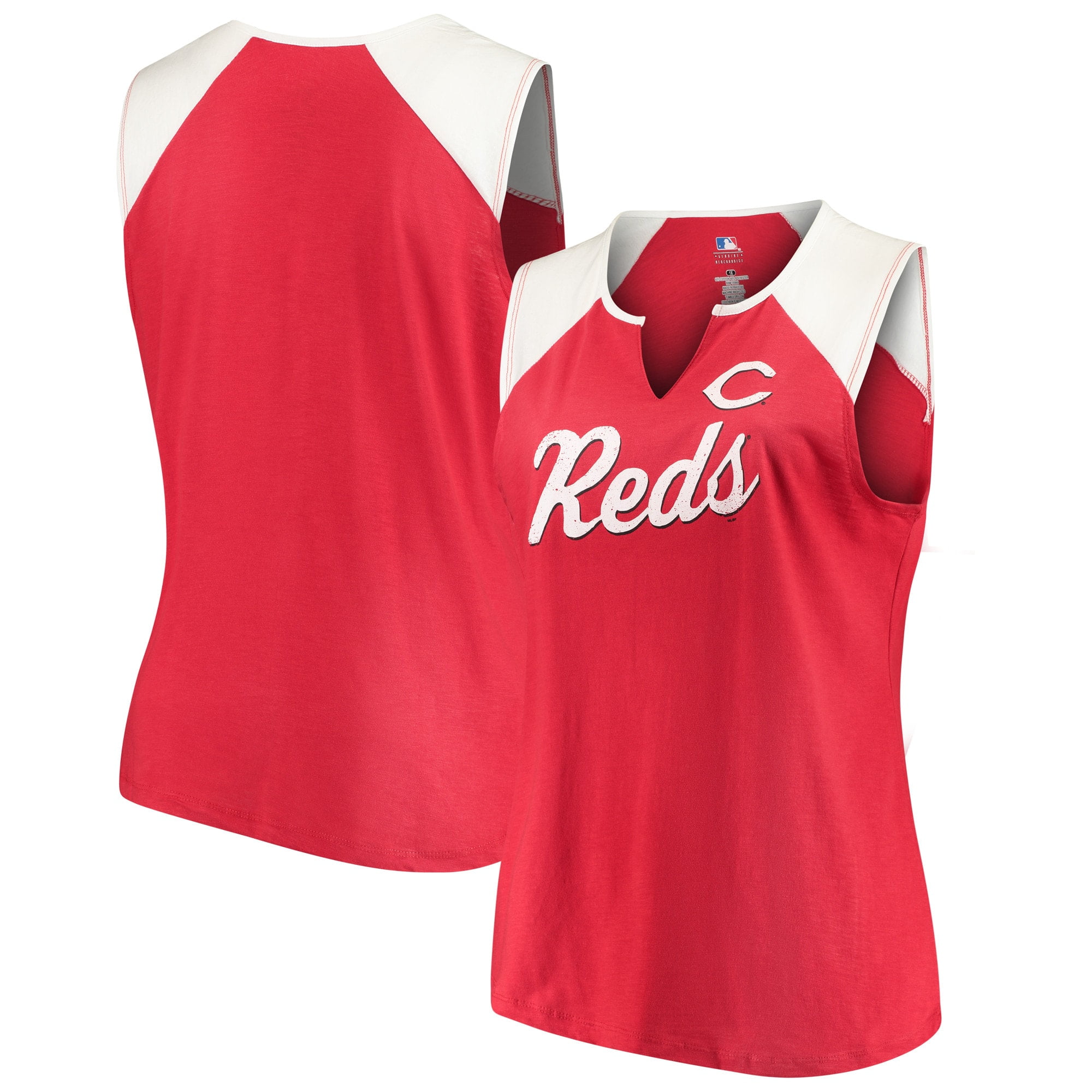 Women's Majestic Red/White Cincinnati Reds Plus Size Shutout Supreme ...
