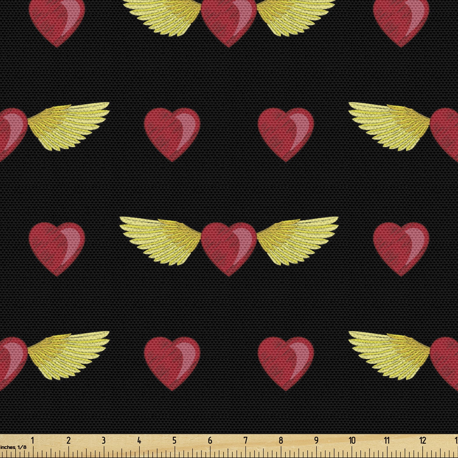 Angel Wings Upholstery Fabric by the Yard, Wings of Love Themed Hearts ...