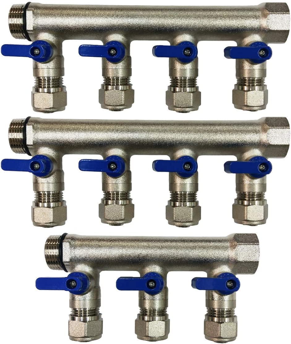 DMNI 11 Loop Port Ball Valve Brass - Pex Manifold - 3/4" NPT Thread ...