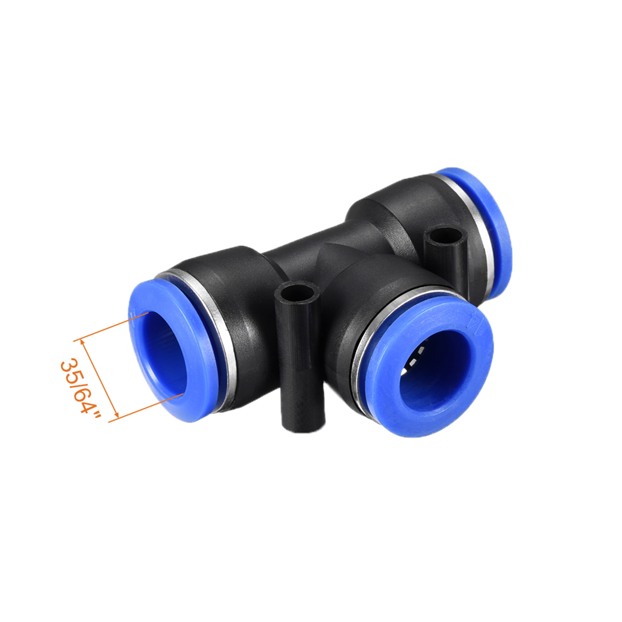 4pcs Push To Connect Fittings T Type Tube Connect 14mm or 35/64" od ...