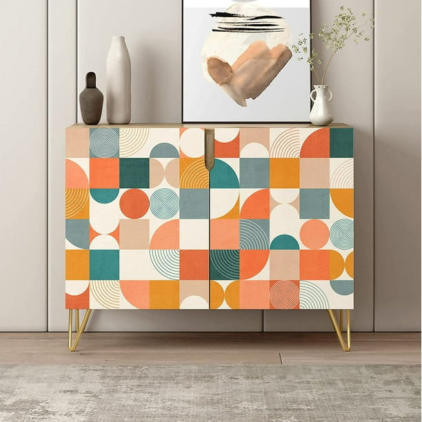 PixonSign Sideboard and Buffet Cabinet, 2 Doors Wood Storage Cabinet ...