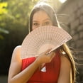 6 Pcs Vintage Chinese Sandalwood Wooden Folding Hand Fan Tassels Event ...